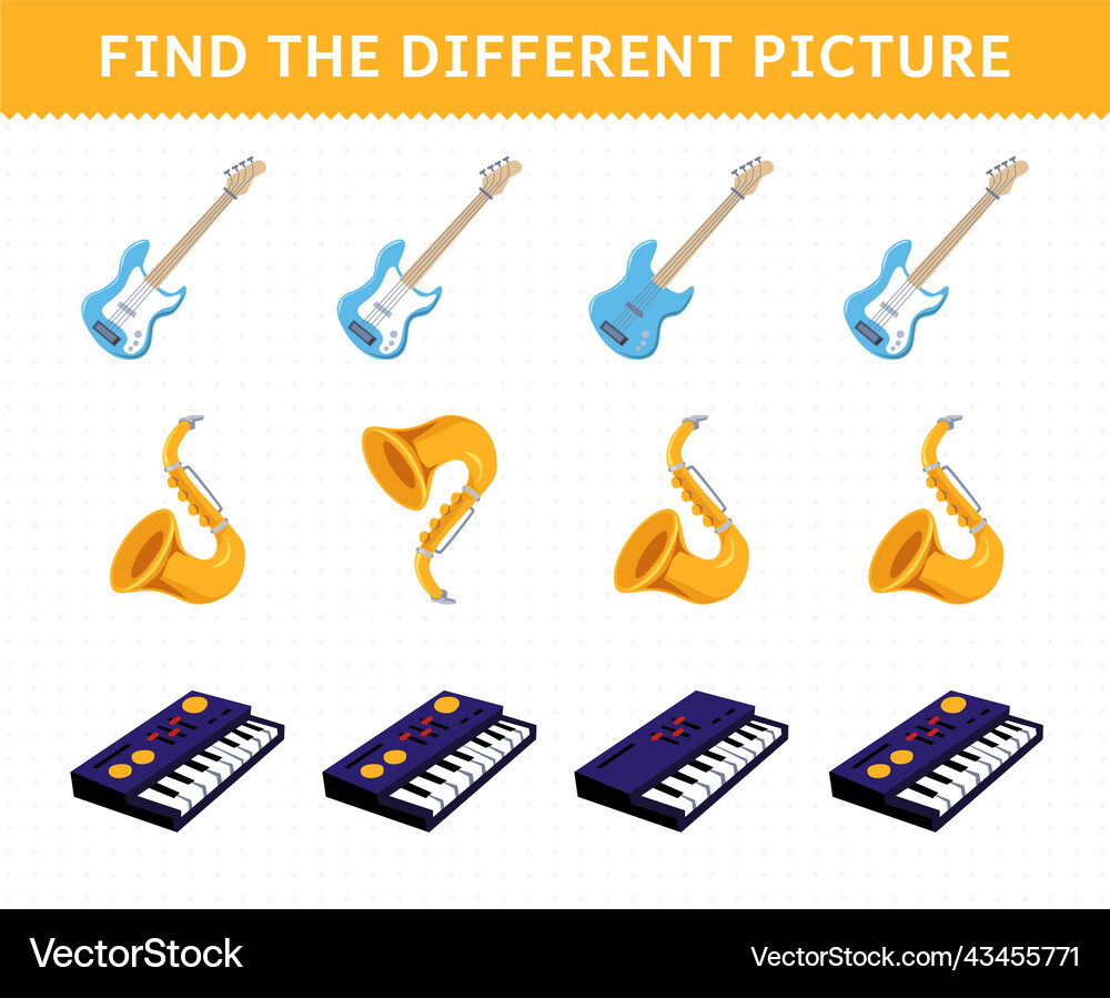 Education game for children find the different Vector Image