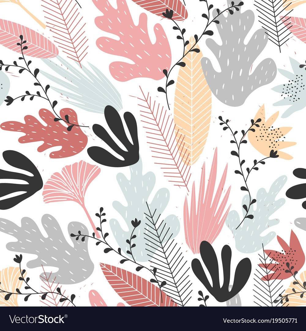 Floral seamless pattern with large elements Vector Image