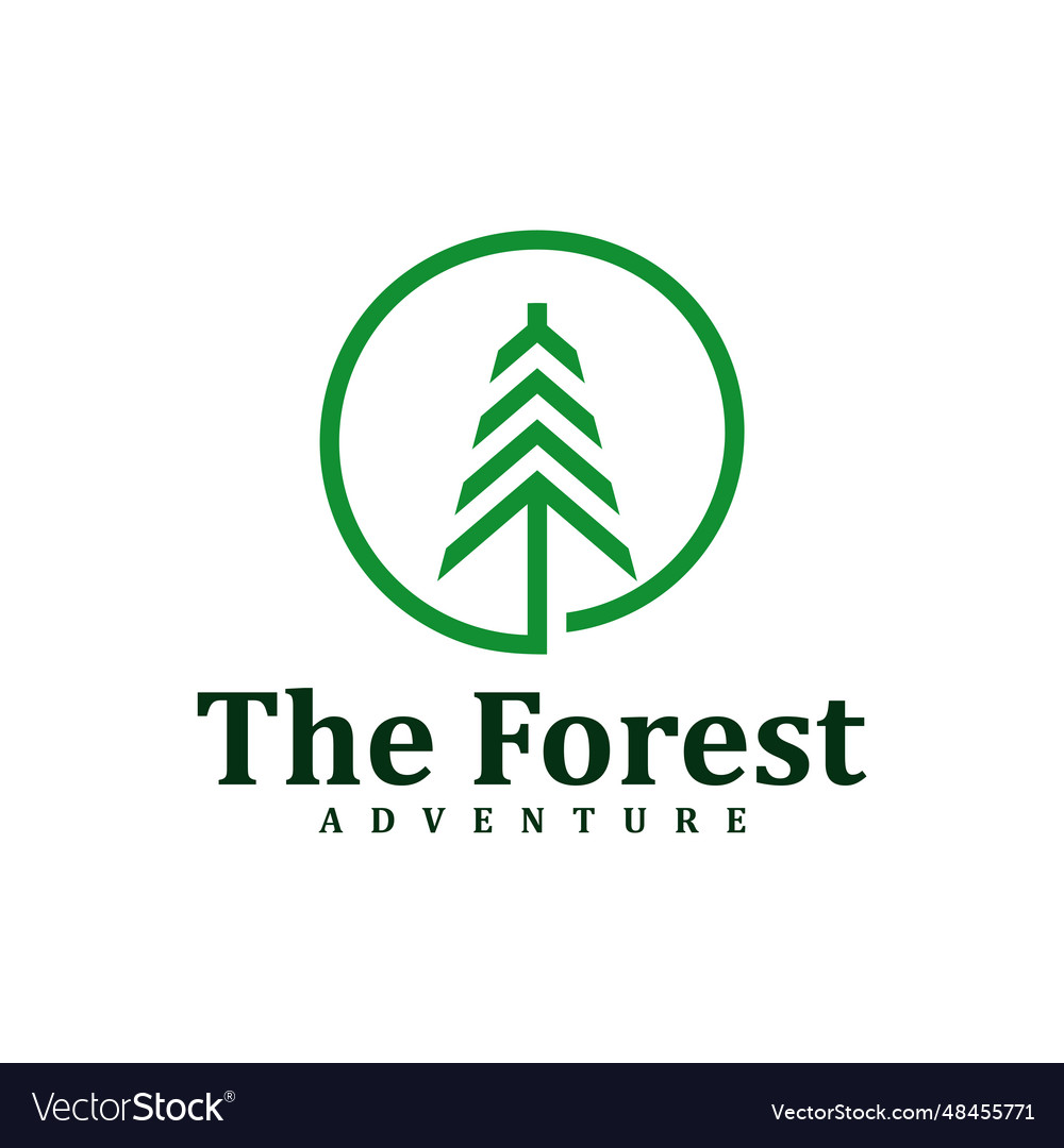Forest logo design template creative pine Vector Image