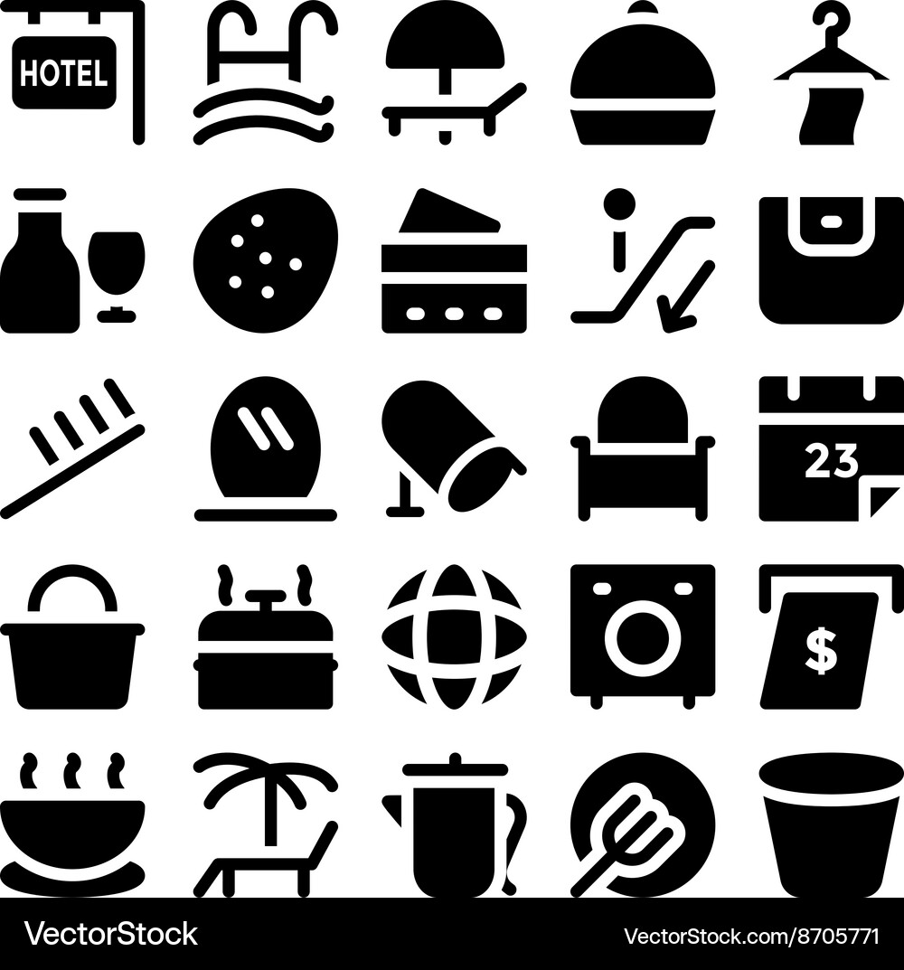 Hotel and Restaurant Icons 12 Royalty Free Vector Image