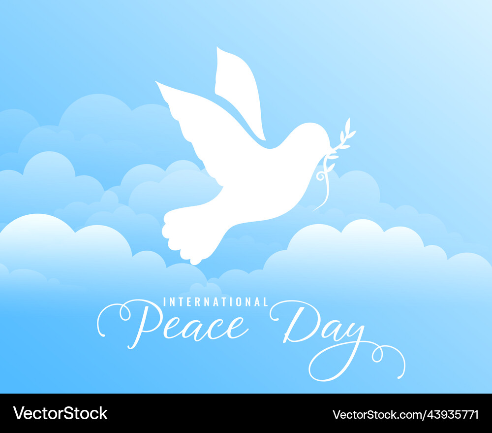 International peace day background with blue sky Vector Image