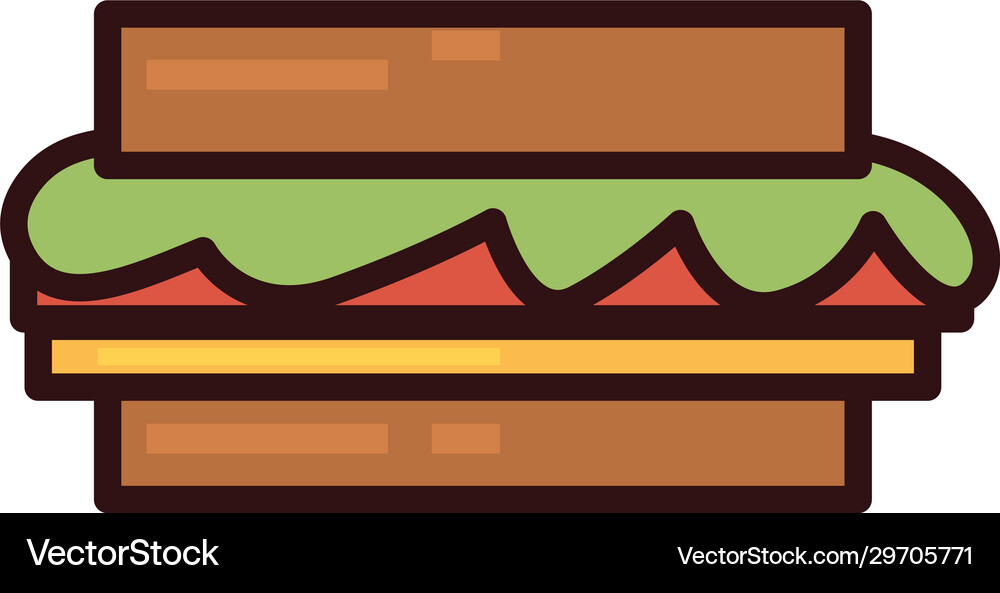 Isolated sandwich line and fill style icon Vector Image
