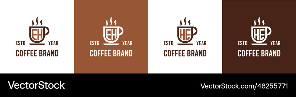 Letter eh and he coffee logo suitable for any Vector Image