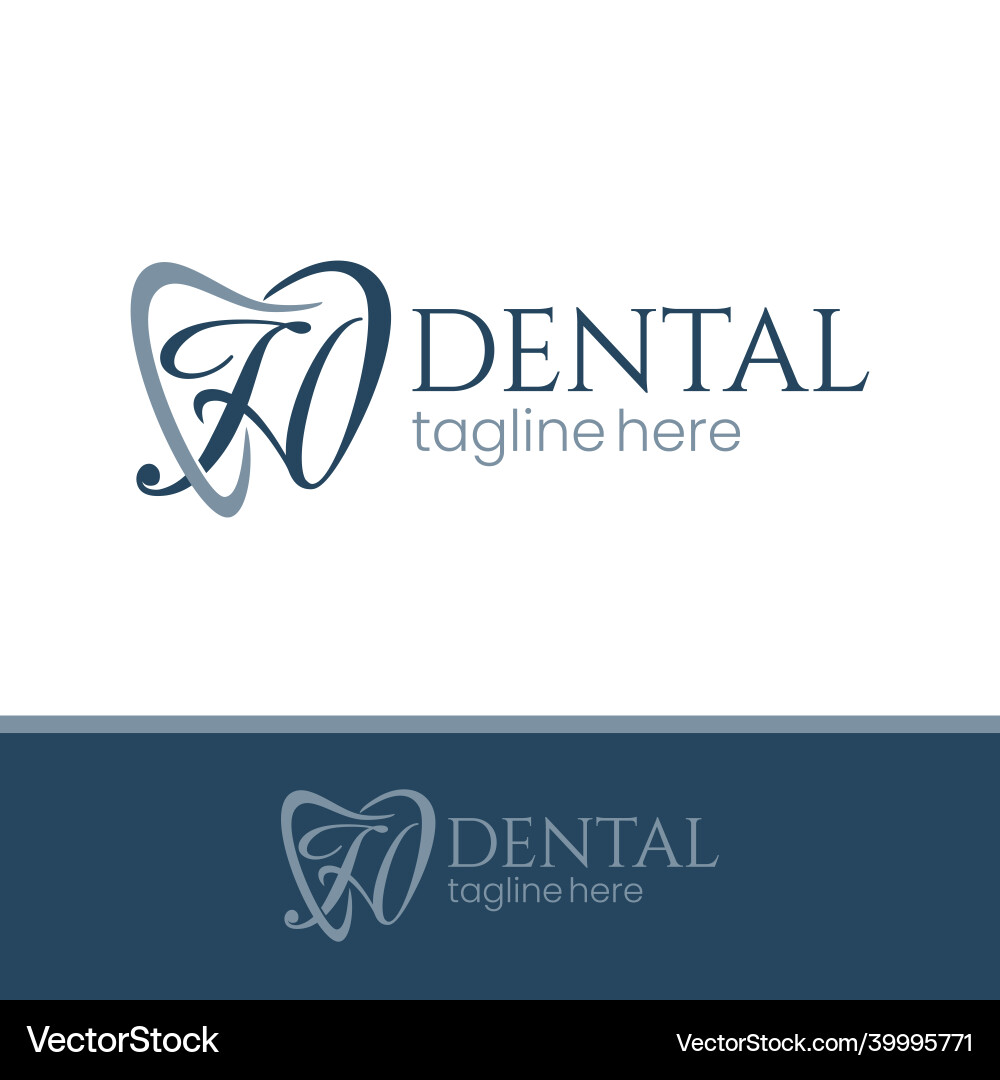 Letter h tooth dental logo design Royalty Free Vector Image