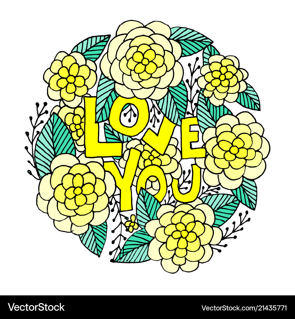 Love you hand lettering Royalty Free Vector Image