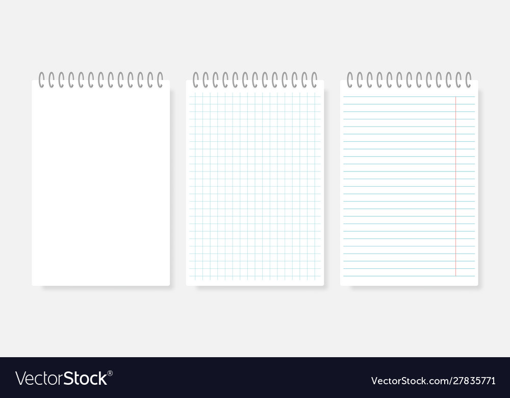 Realistic Spiral Notebook Mockup Realistic Vector Image