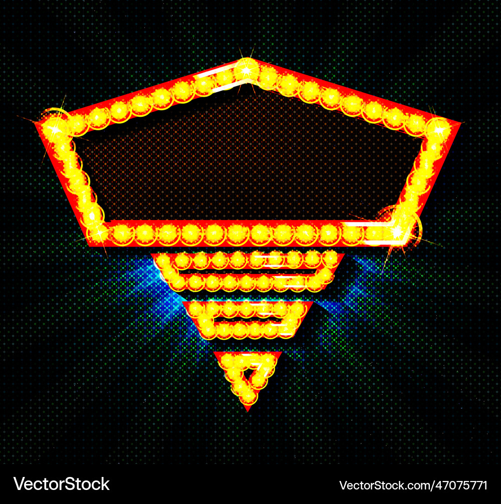 Retro light sign vintage style banner Royalty Free Vector