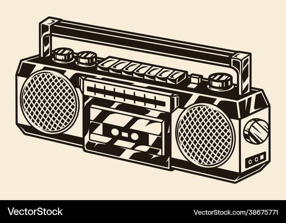Retro music boombox Royalty Free Vector Image - VectorStock