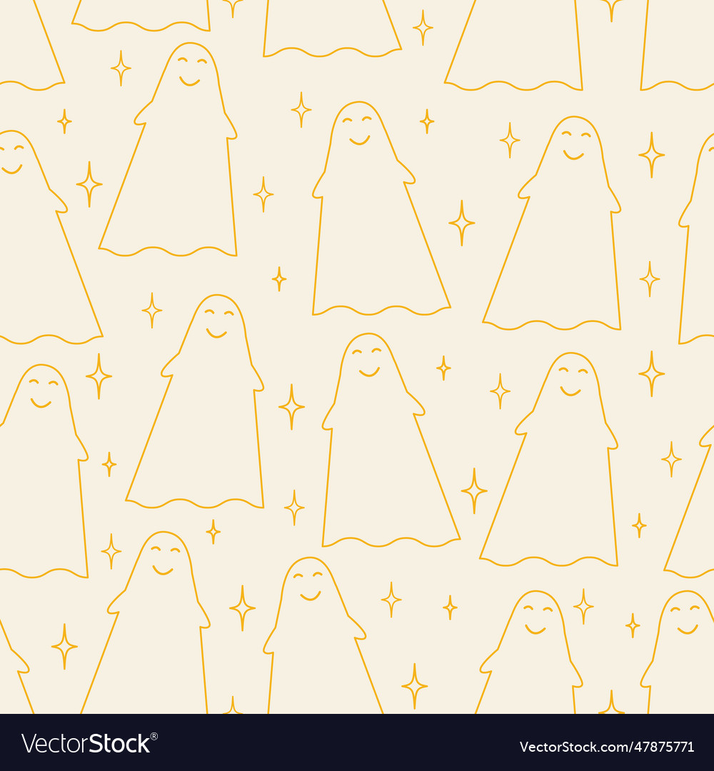 Seamless pattern halloween ghost Royalty Free Vector Image