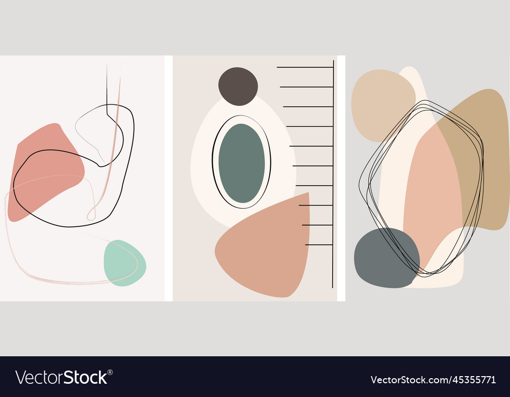 Set of abstract line and geometric shape simple Vector Image