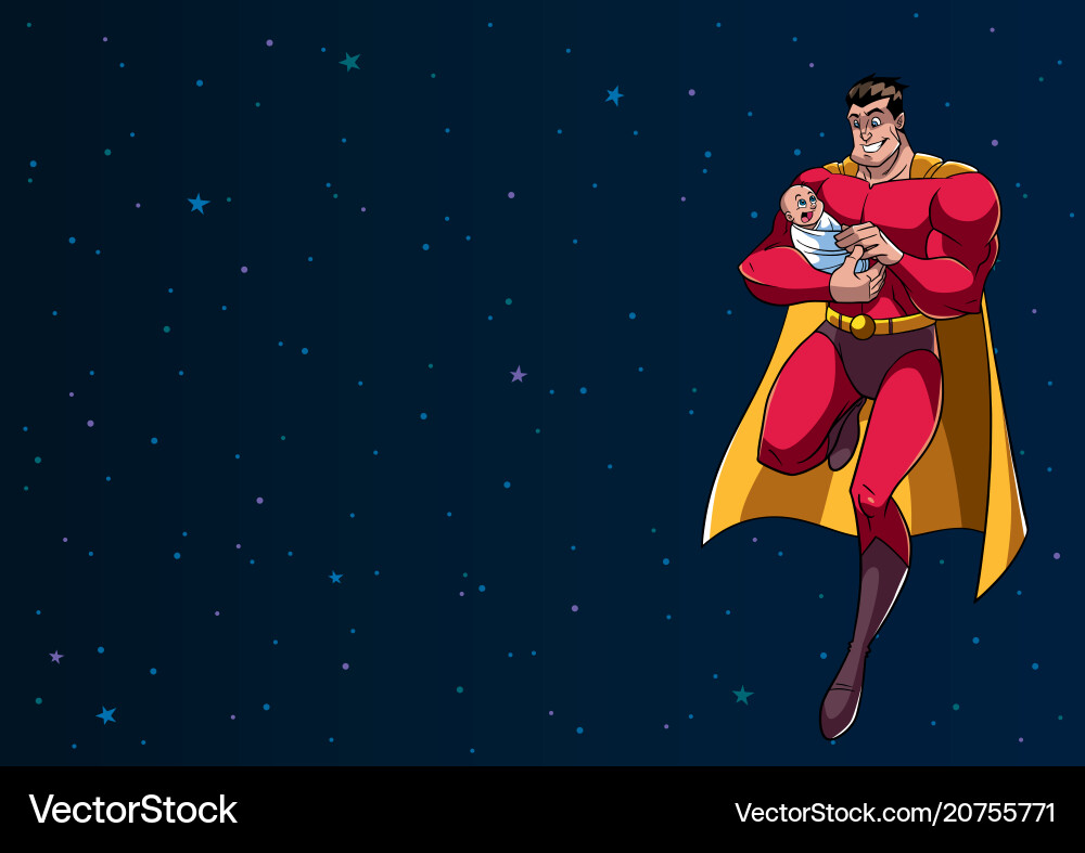 Super dad with bain space Royalty Free Vector Image
