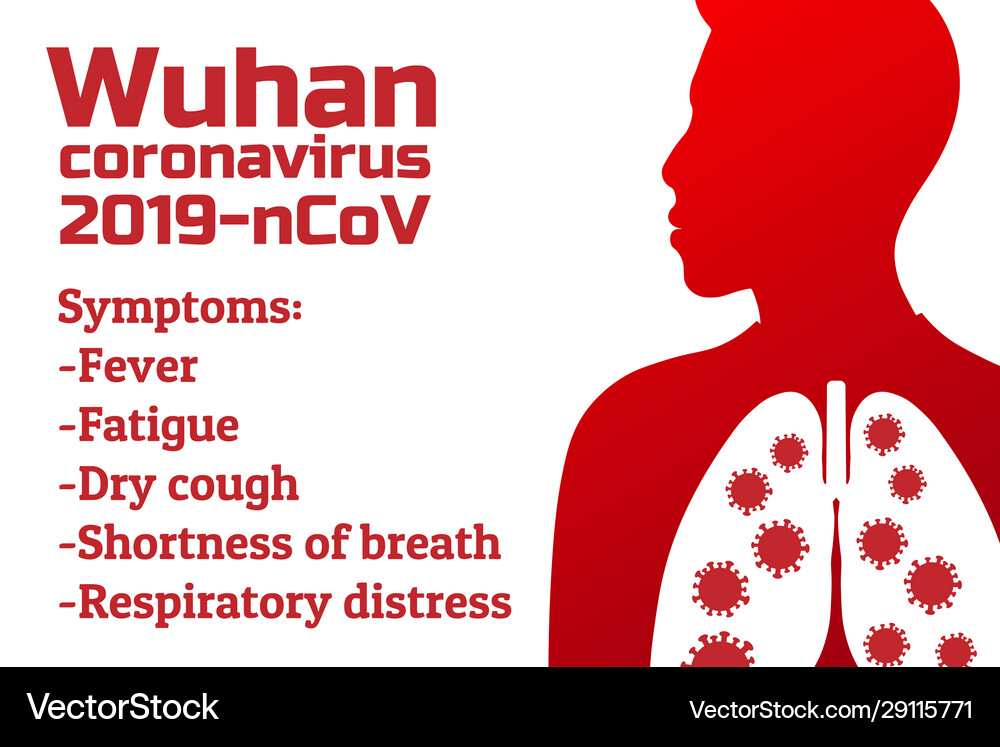 Wuhan coronavirus Symptome 2019-ncov Konzept Vektorbild