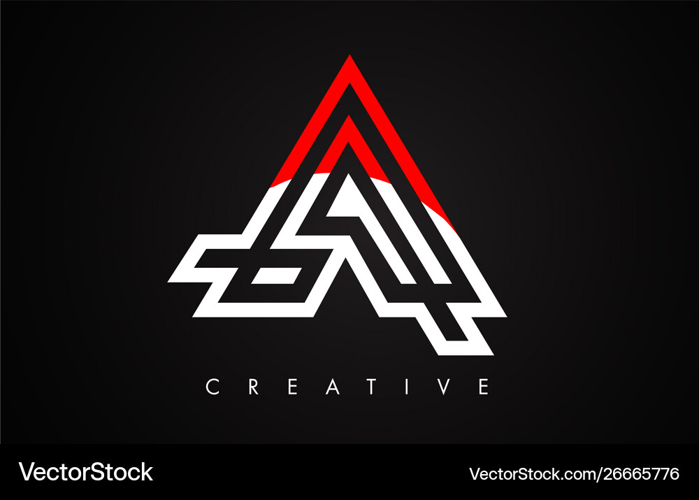 A letter red and black design logo icon Royalty Free Vector