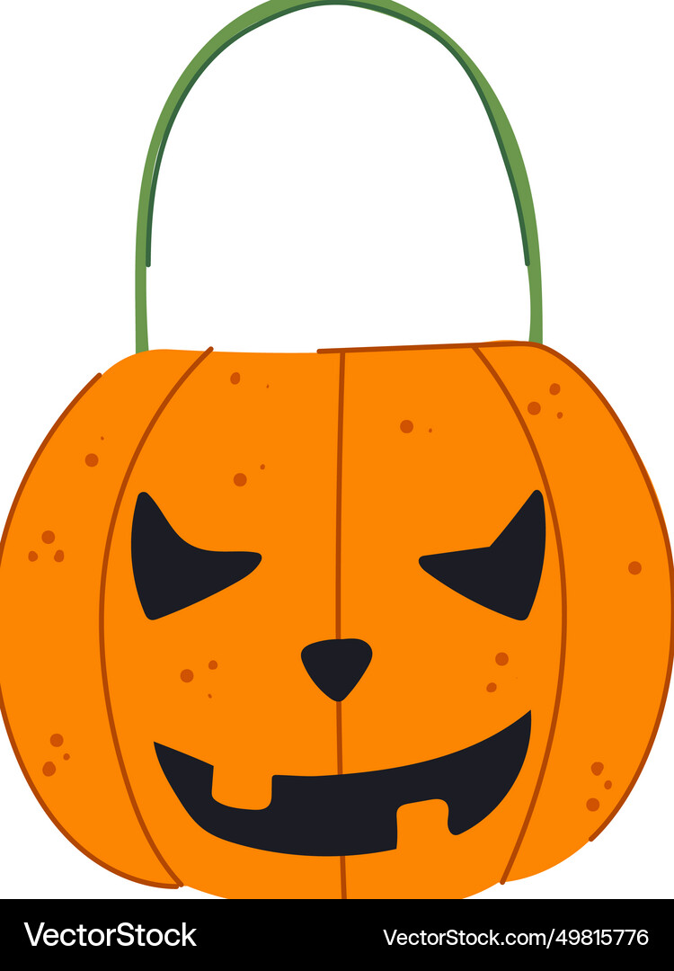 Candy halloween bucket cartoon Royalty Free Vector Image