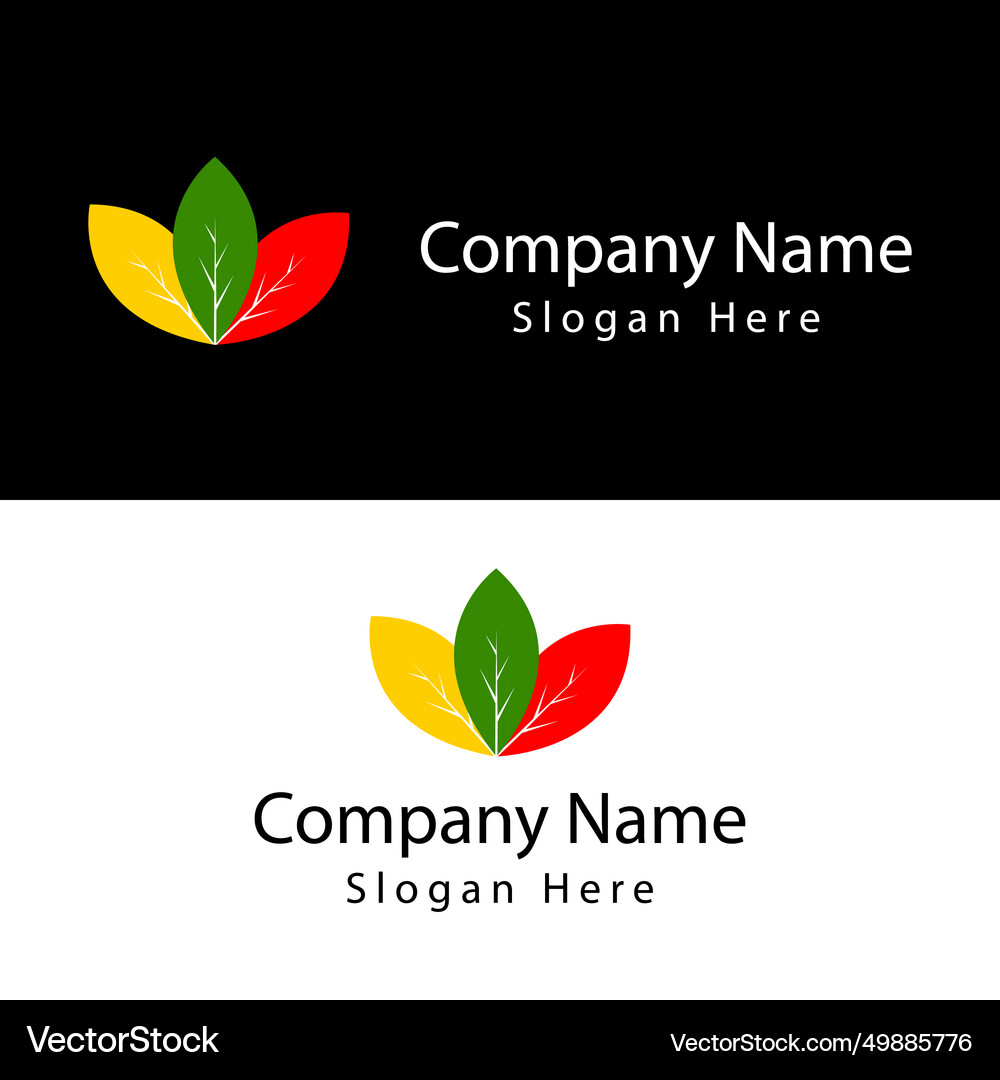 Colorful 3 leaves logo design Royalty Free Vector Image