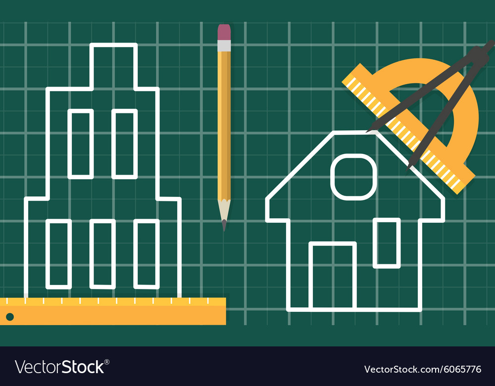 Construction plan blueprint Royalty Free Vector Image