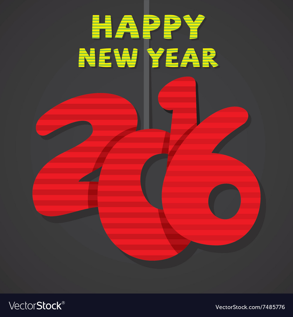 Creative happy new year 2016 greeting card design Vector Image