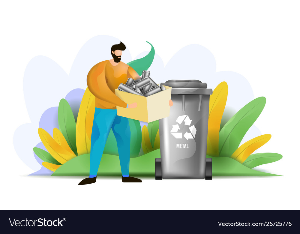 Depicting a man sorting Royalty Free Vector Image