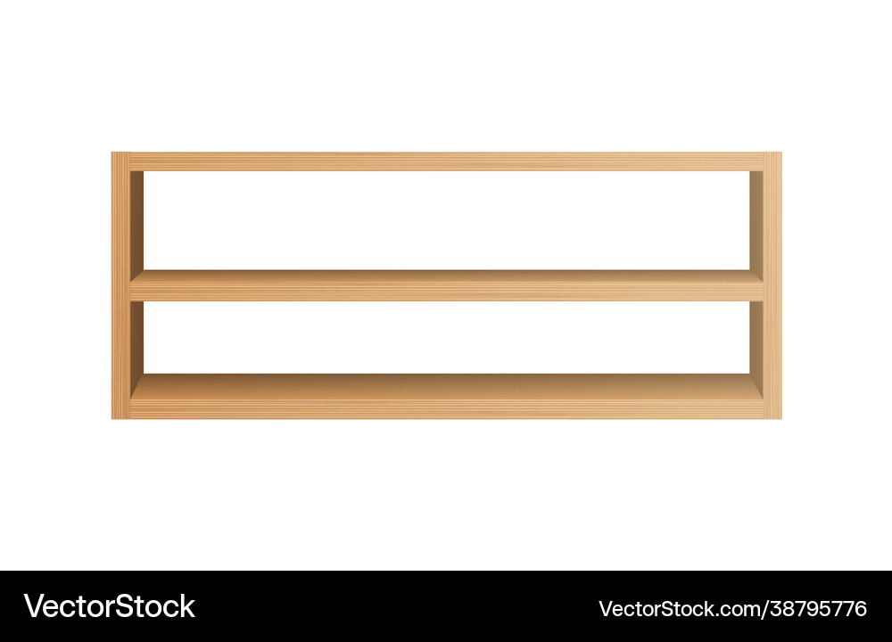 Elongated wood shelves template empty long double Vector Image