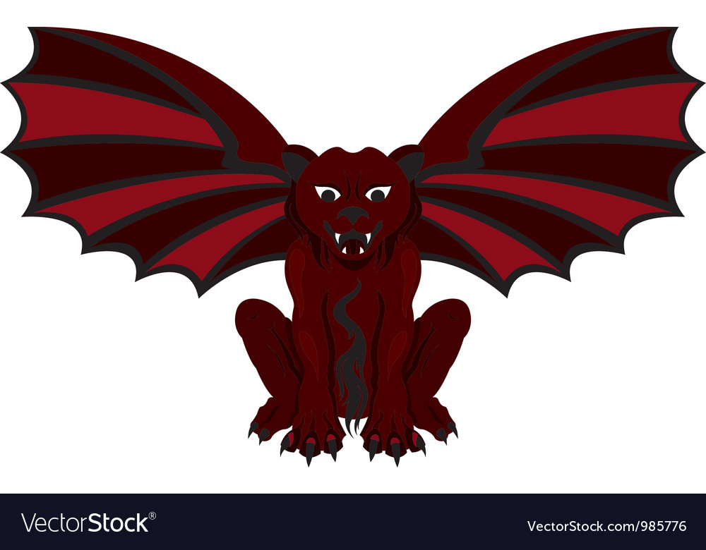 Gargoyle red Royalty Free Vector Image - VectorStock