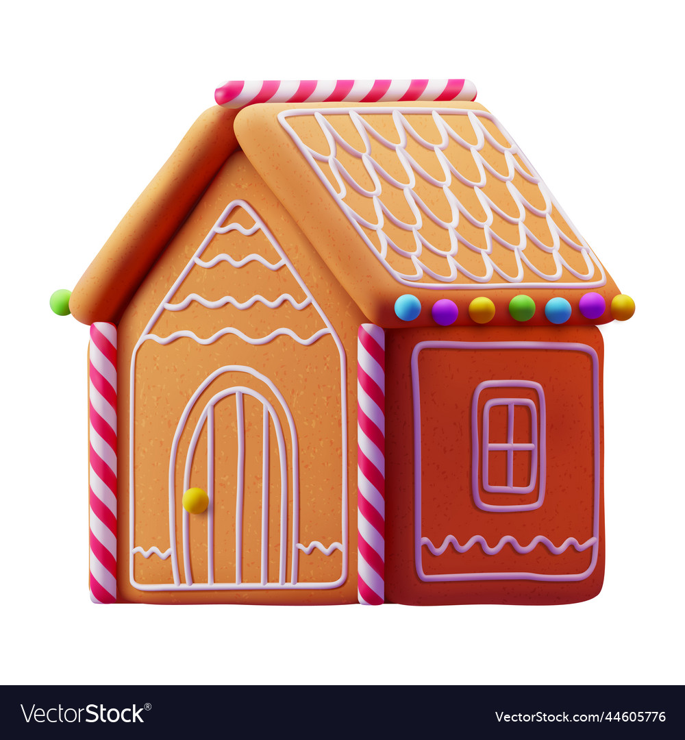 Gingerbread house christmas cookies and candy Vector Image
