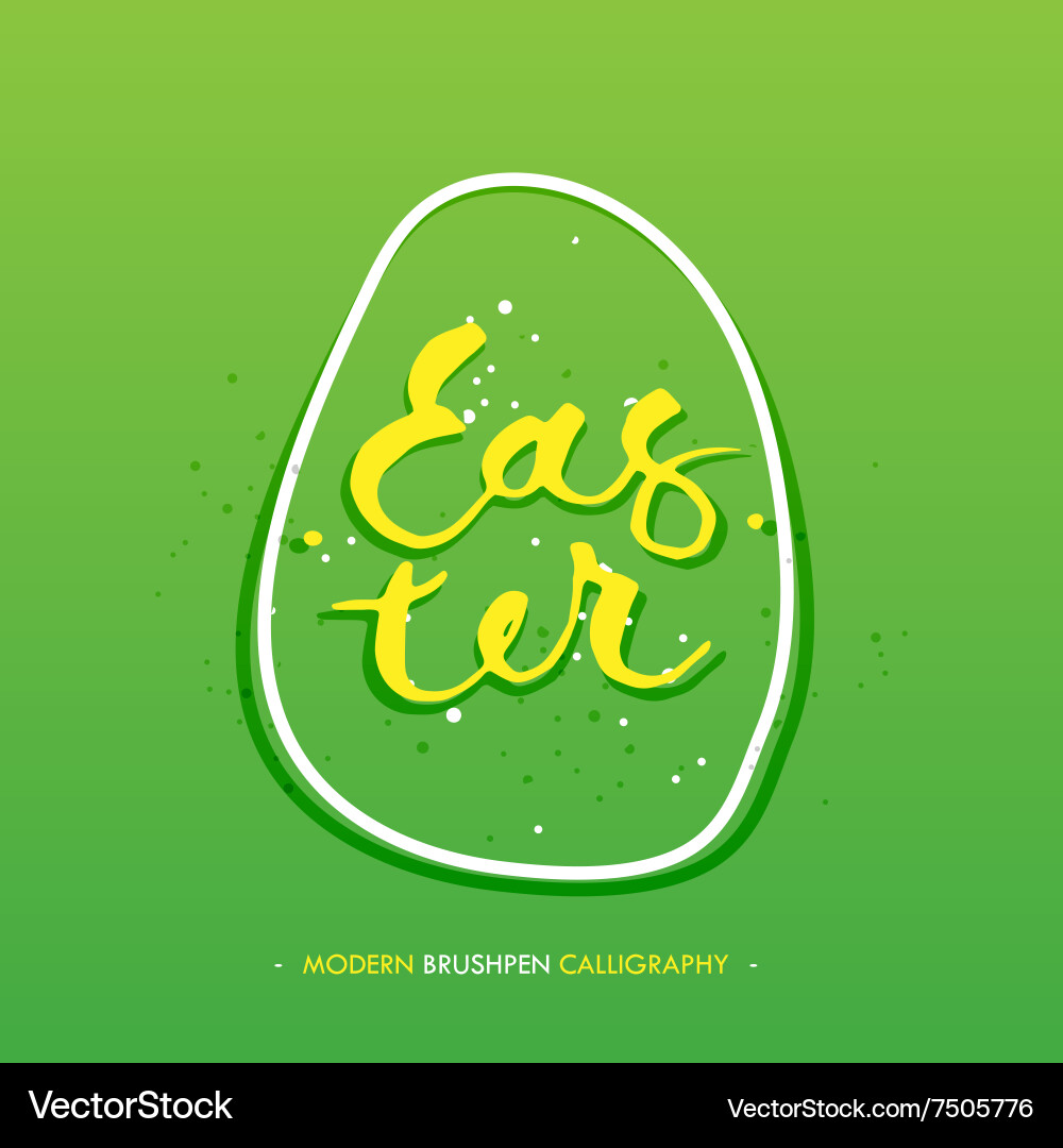Happy easter calligraphy write with brush pen Vector Image