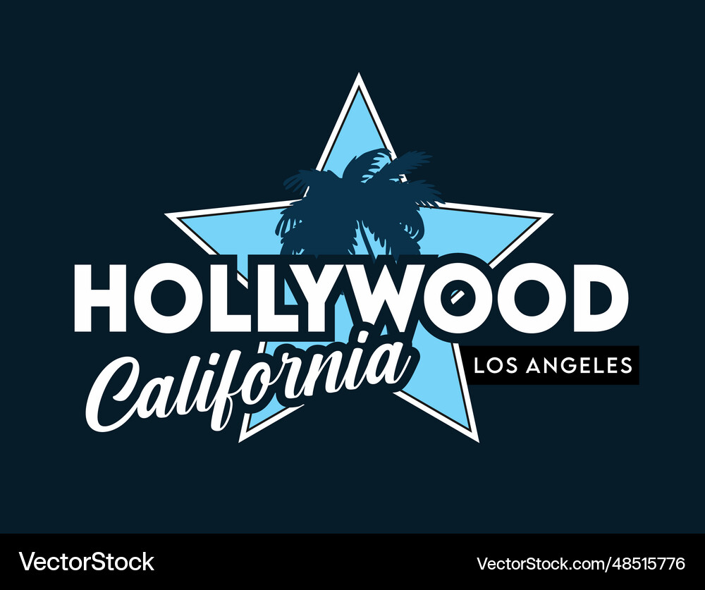 Hollywood california with blue background Vector Image