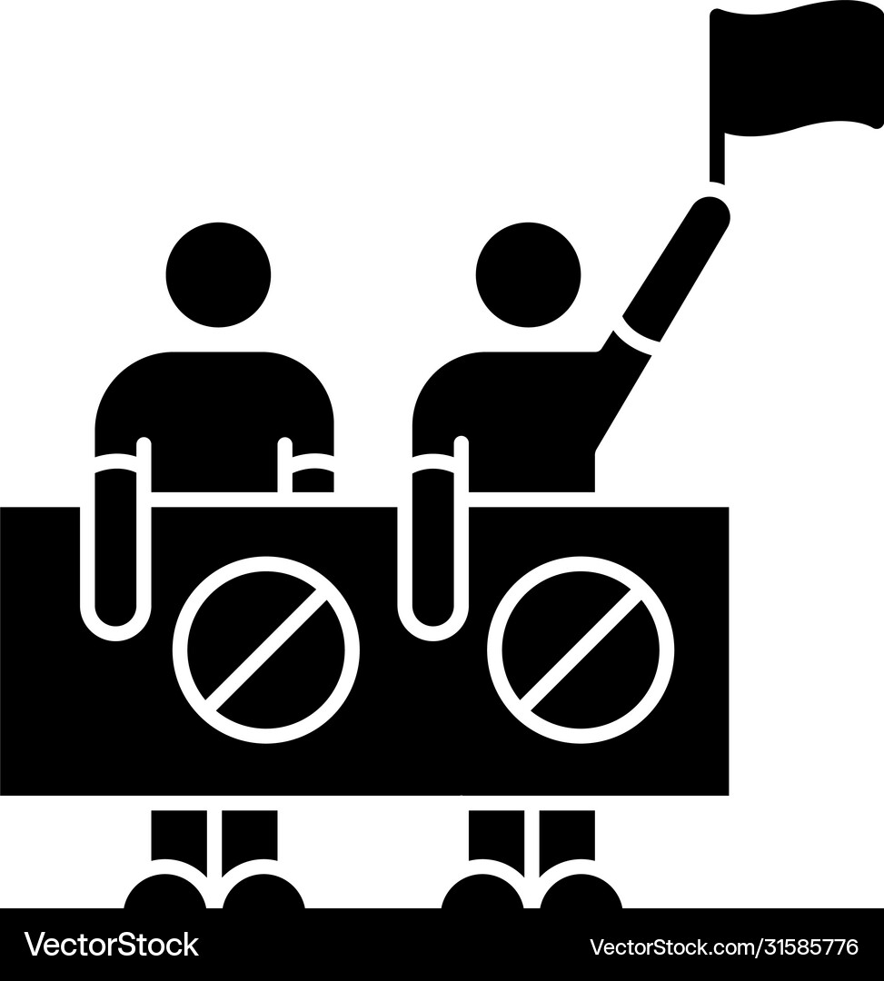 Human right protection black glyph icon Royalty Free Vector