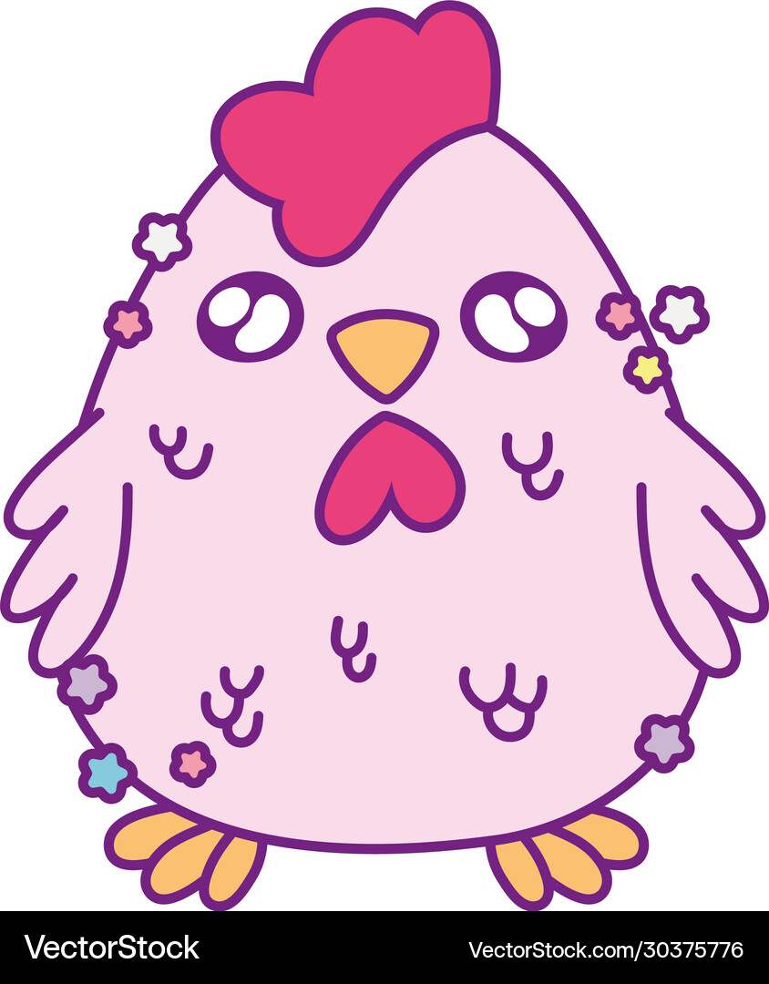 Kawaii chicken cartoon design Royalty Free Vector Image