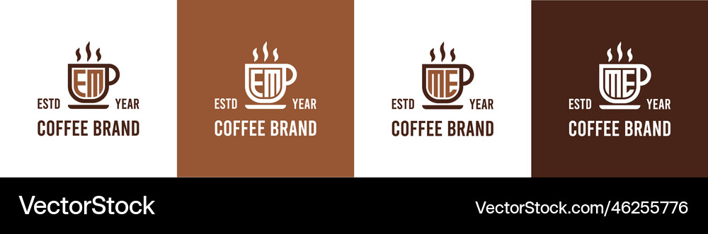 Letter em and me coffee logo suitable for any Vector Image