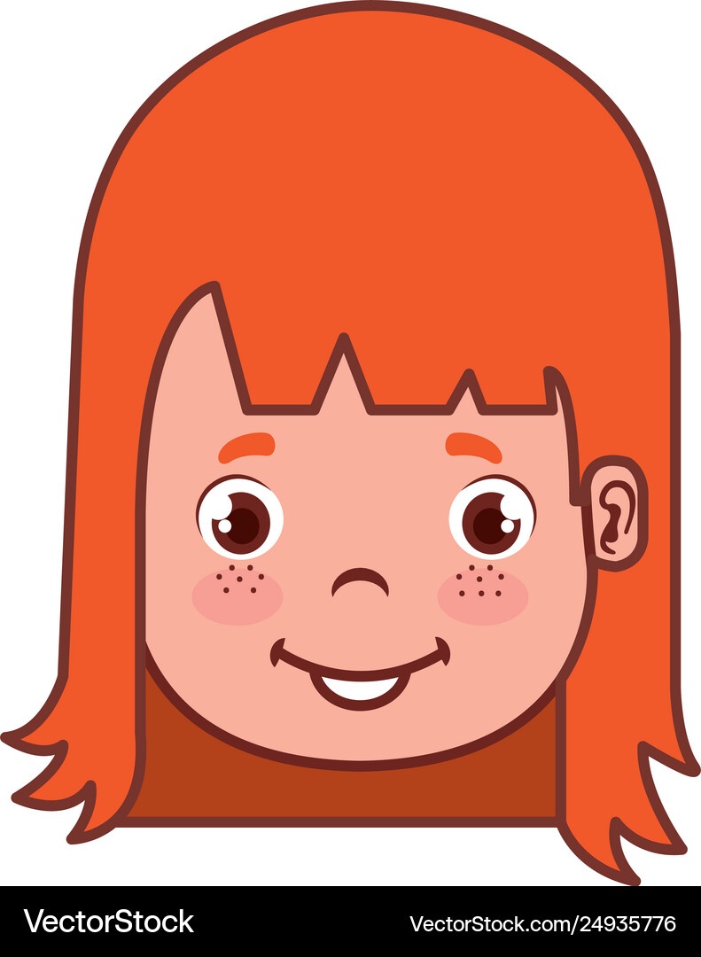 Little girl head icon Royalty Free Vector Image