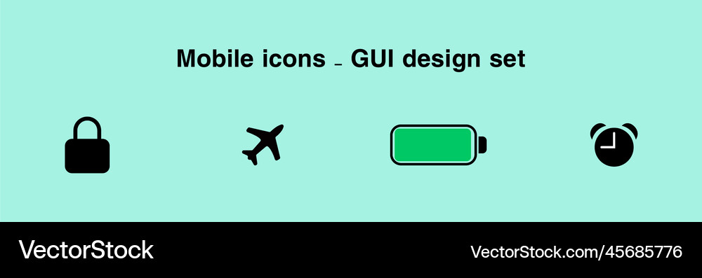Mobile icons - gui design set - status bar icons Vector Image