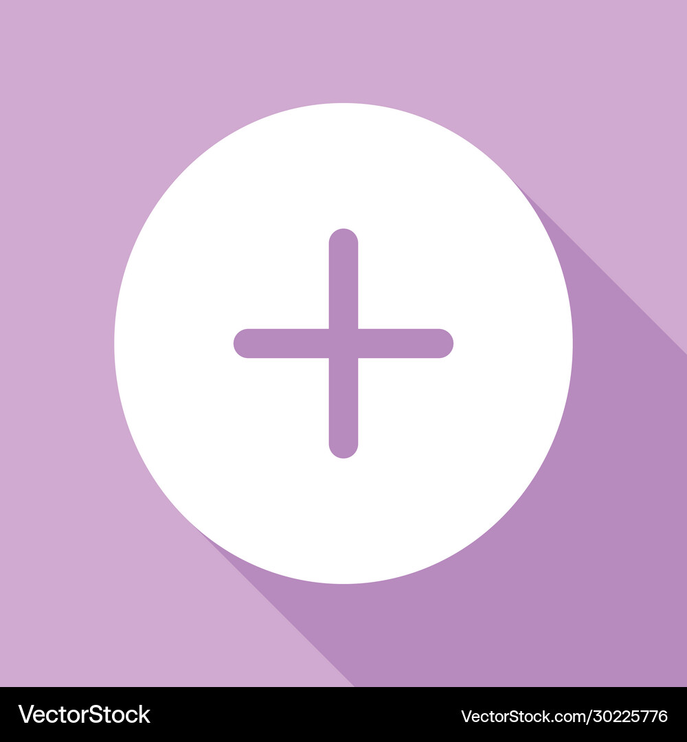 Positive symbol plus sign white icon with long Vector Image