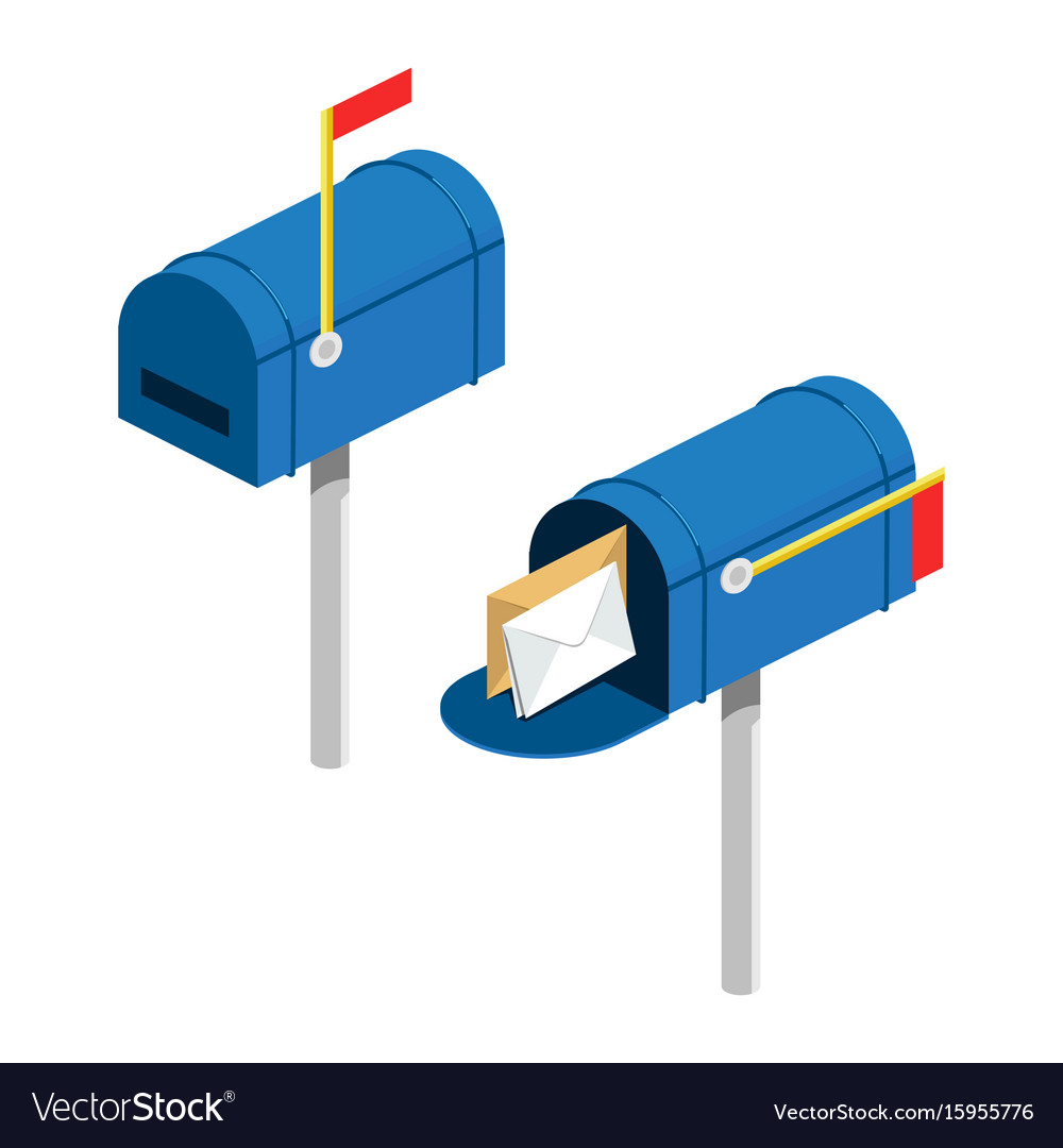 Post box isometric Royalty Free Vector Image - VectorStock