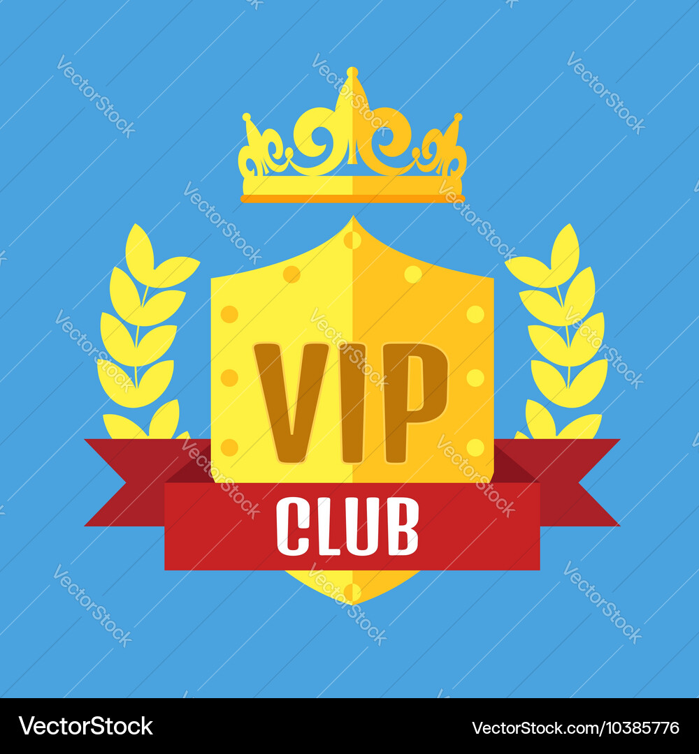 Vip club logo in flat style Royalty Free Vector Image