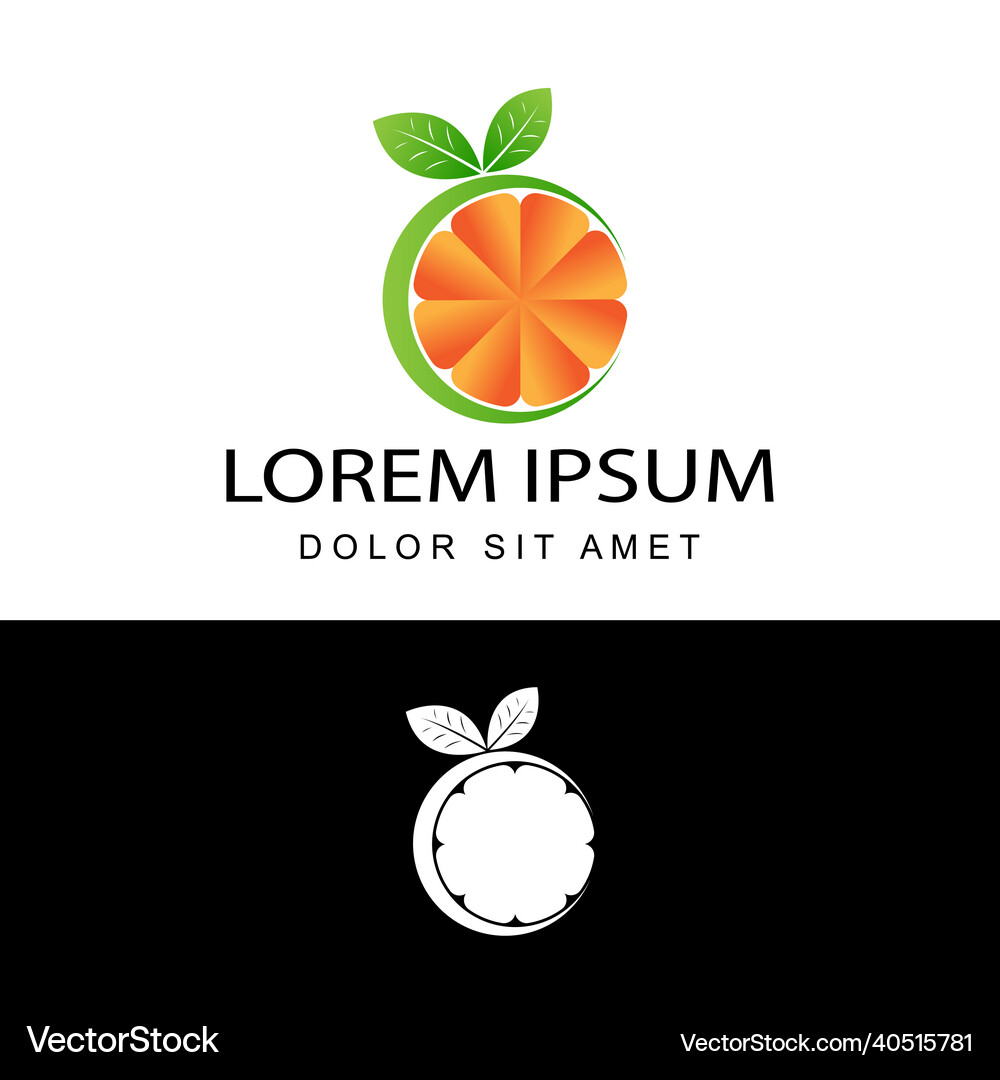 3d orange fresh logo template design in isolated Vector Image