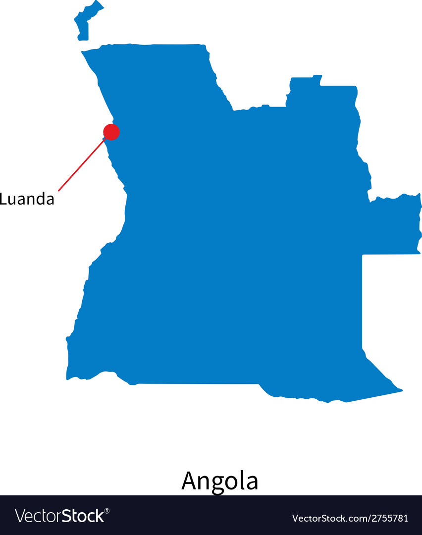 Angola Map with Luanda City Royalty Free Vector Image