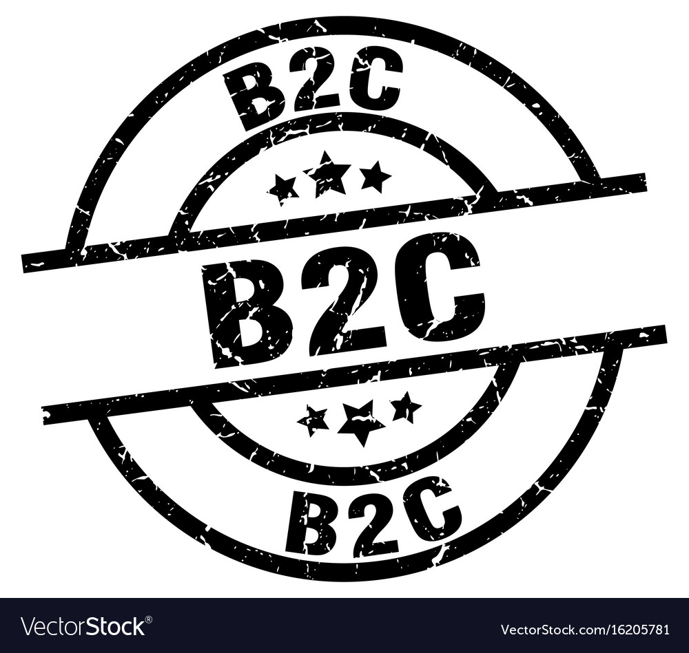 B2c round grunge black stamp Royalty Free Vector Image