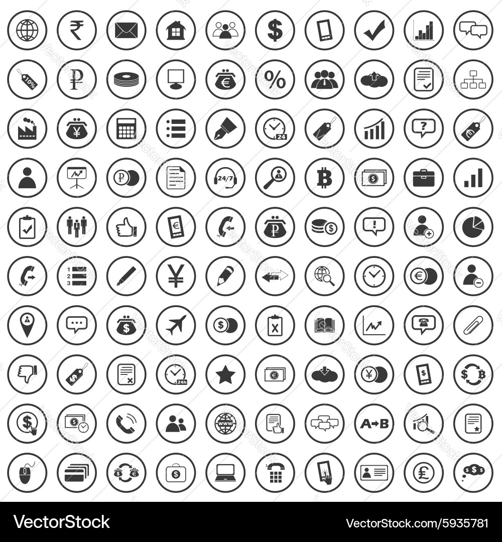 Business sign icons set Royalty Free Vector Image