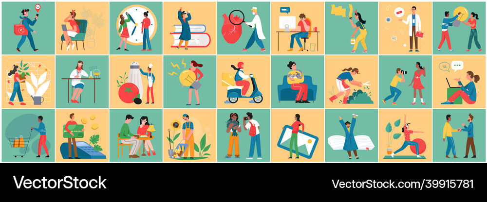 Community of people different professions Vector Image