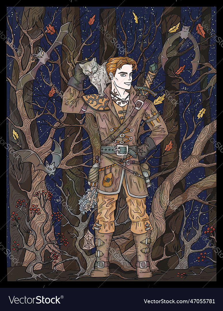 Design art with vampire hunter Royalty Free Vector Image