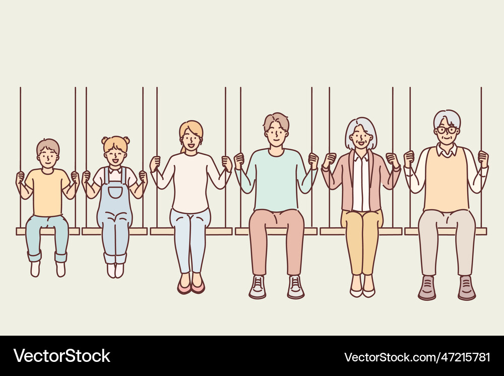 Different generations from family with parents Vector Image