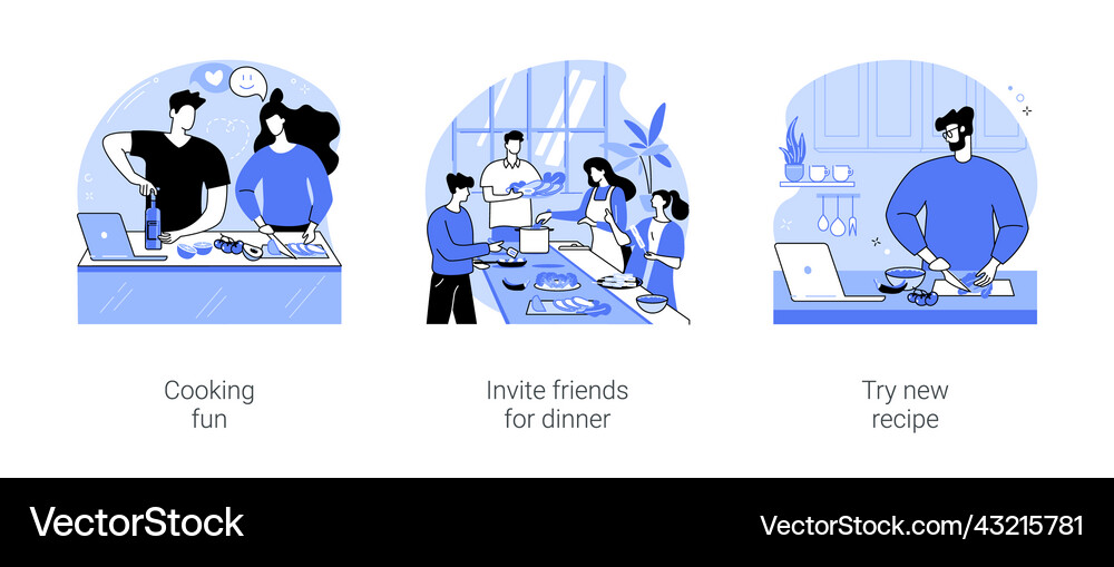 Dinner at home isolated cartoon Royalty Free Vector Image