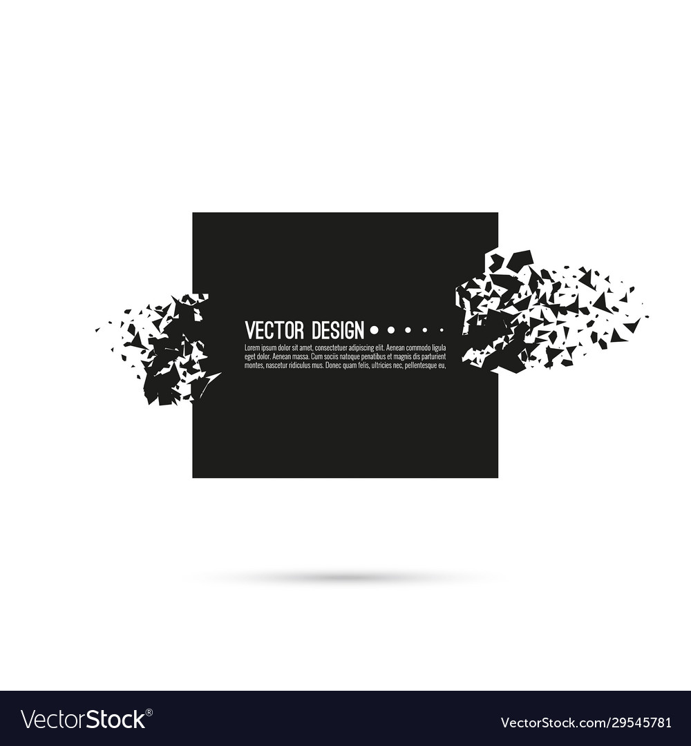Explosive black rectangular banner Royalty Free Vector Image