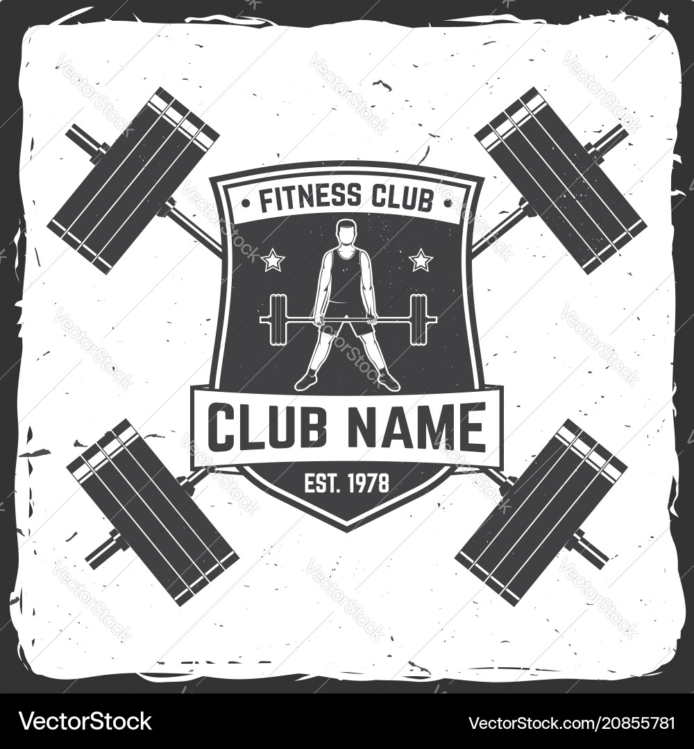 Fitness centre badge for centers Royalty Free Vector Image