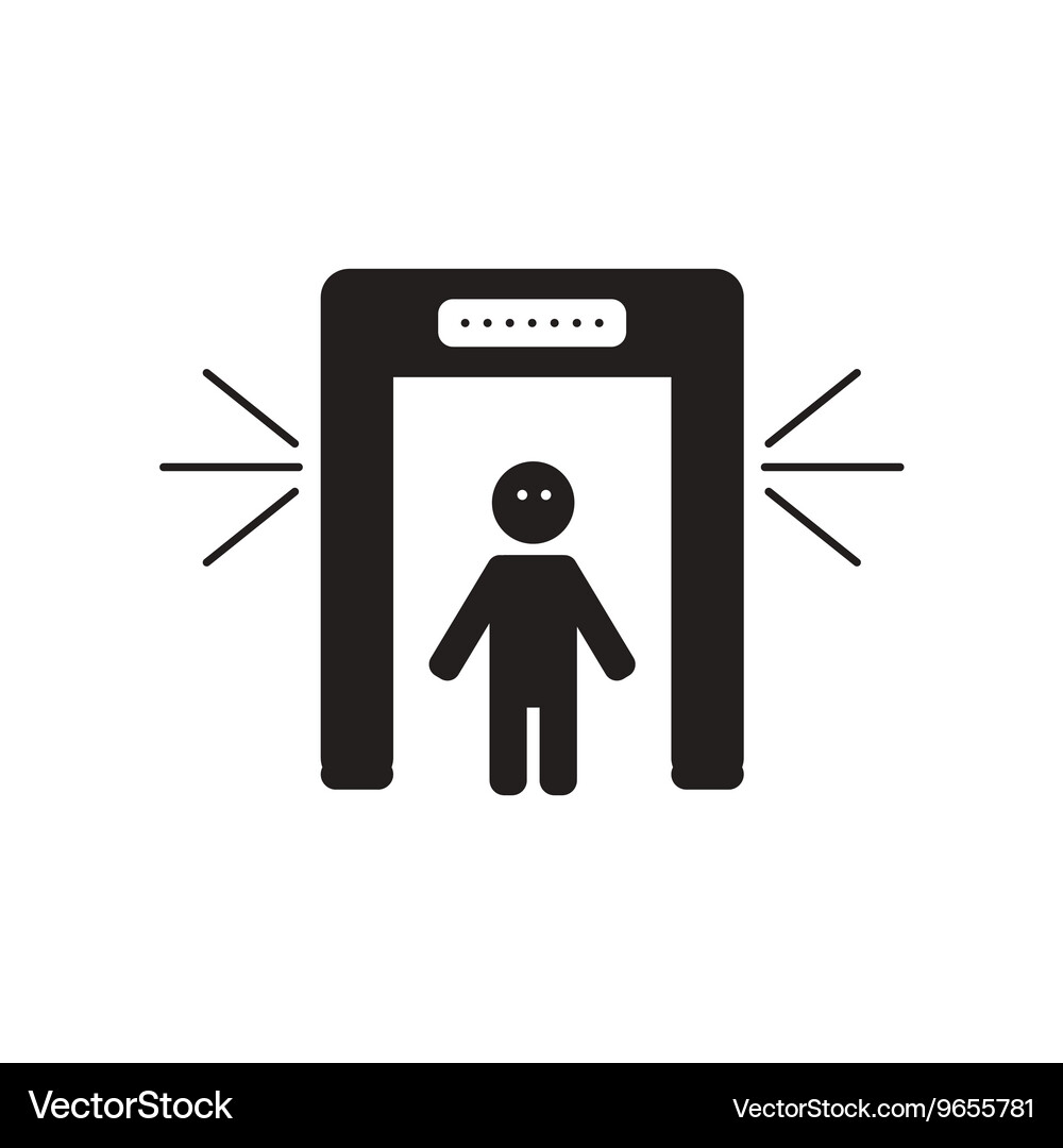Flat icon in black and white style people scanner Vector Image