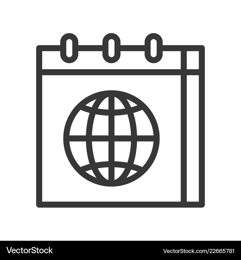 Globe or planet earth in calendar icon Royalty Free Vector