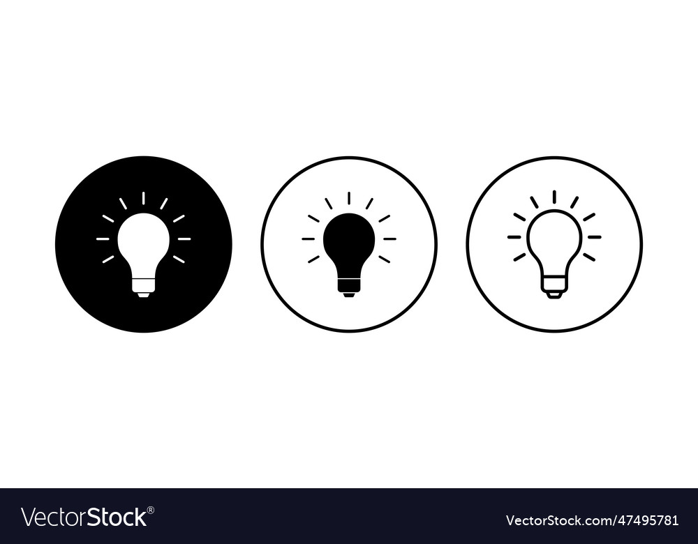 Lamp icon set light bulb icon idea symbol Vector Image