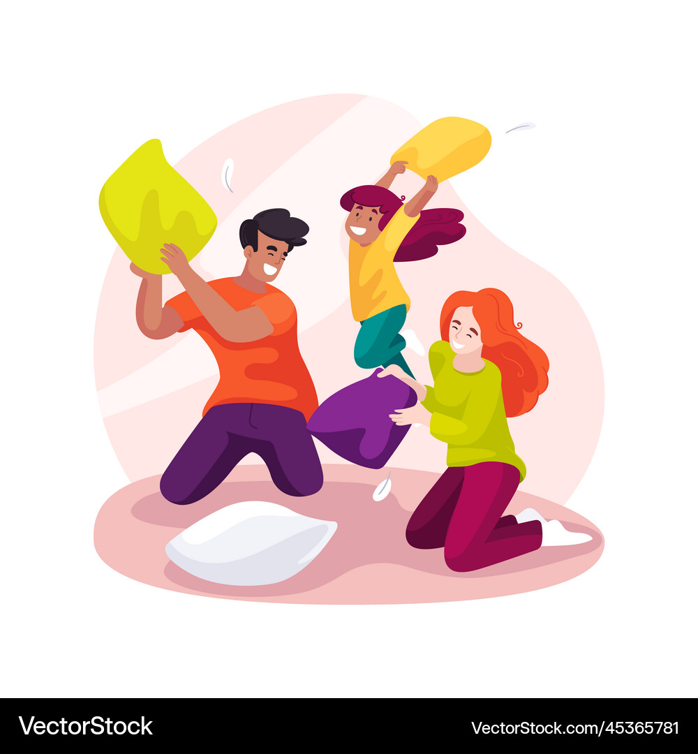 Pillow fight isolated cartoon Royalty Free Vector Image