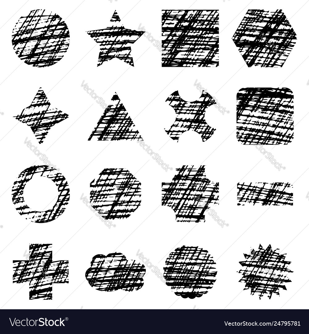 Scribble geometric shapes on white background Vector Image